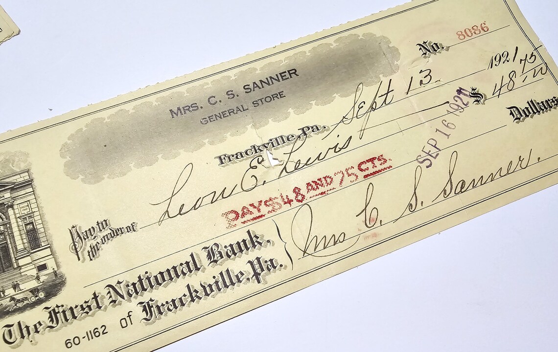 1921 Antique Checks 3 - Etsy