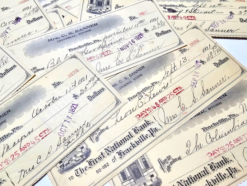 1921 Antique Checks 3 - Etsy