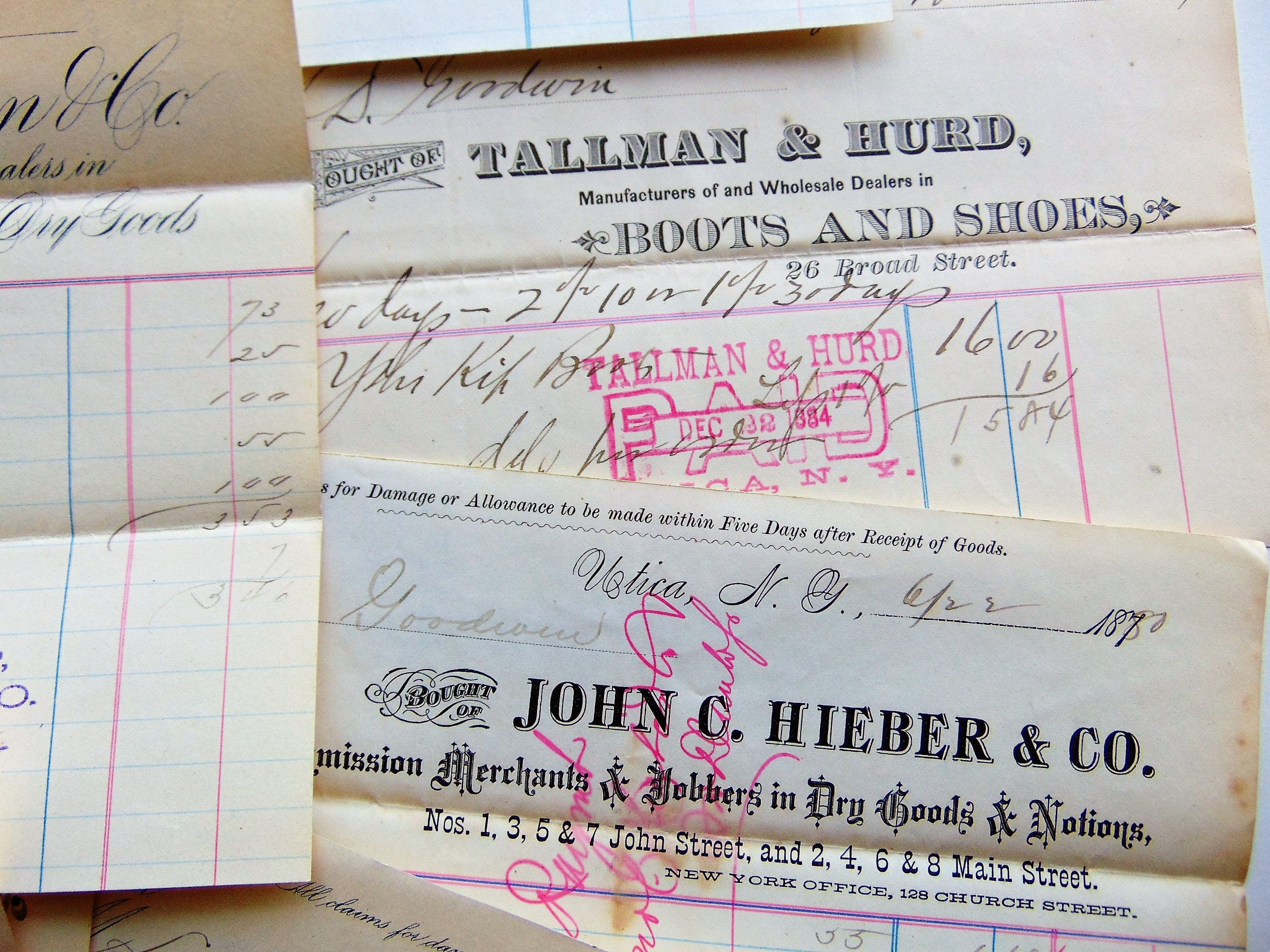SALE one Antique Receipt 1870's 1880's or - Etsy