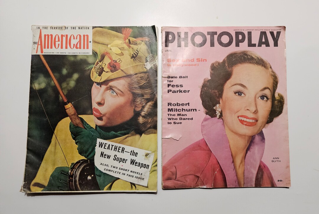 2 Vintage Magazines: 1946 the American & 1956 Photoplay - Etsy