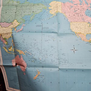 Large Mid-century World Map - Etsy