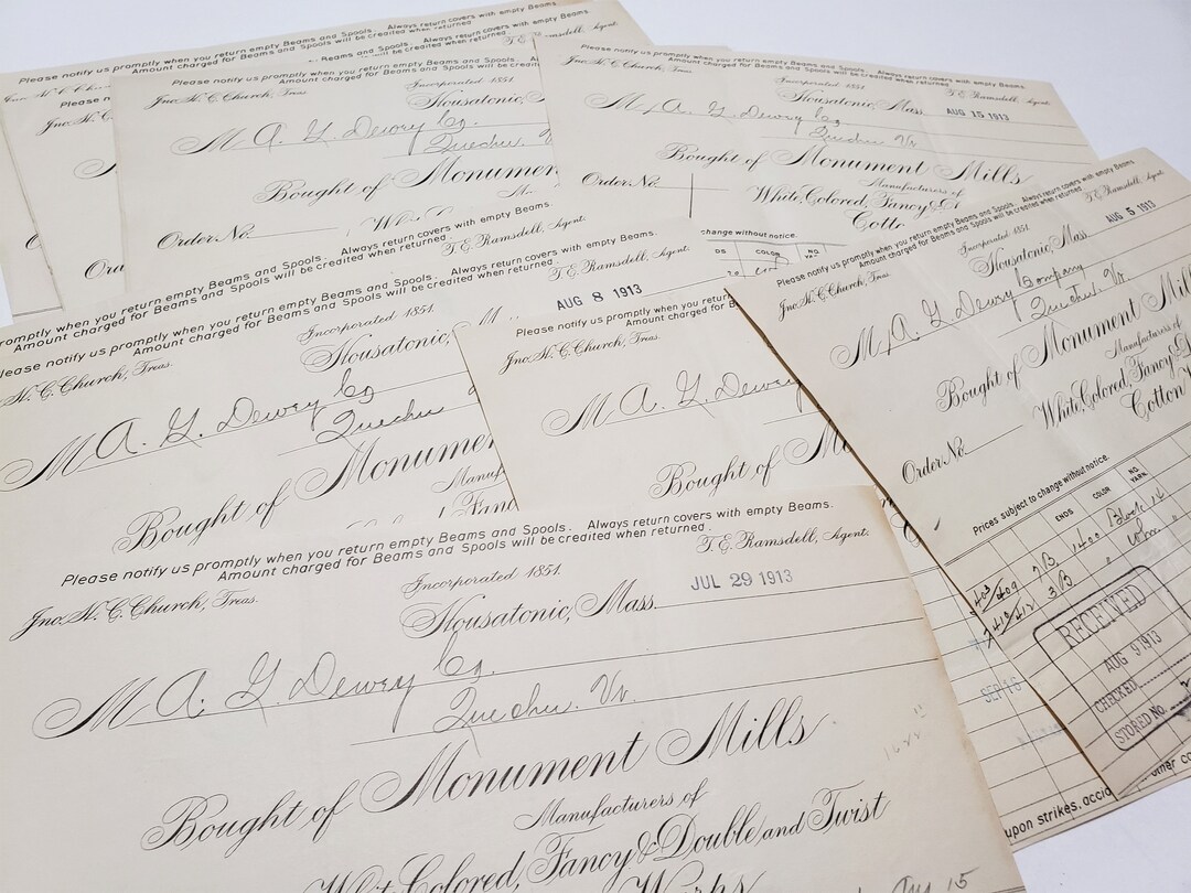 1908 1913 Antique Receipts 2 - Etsy