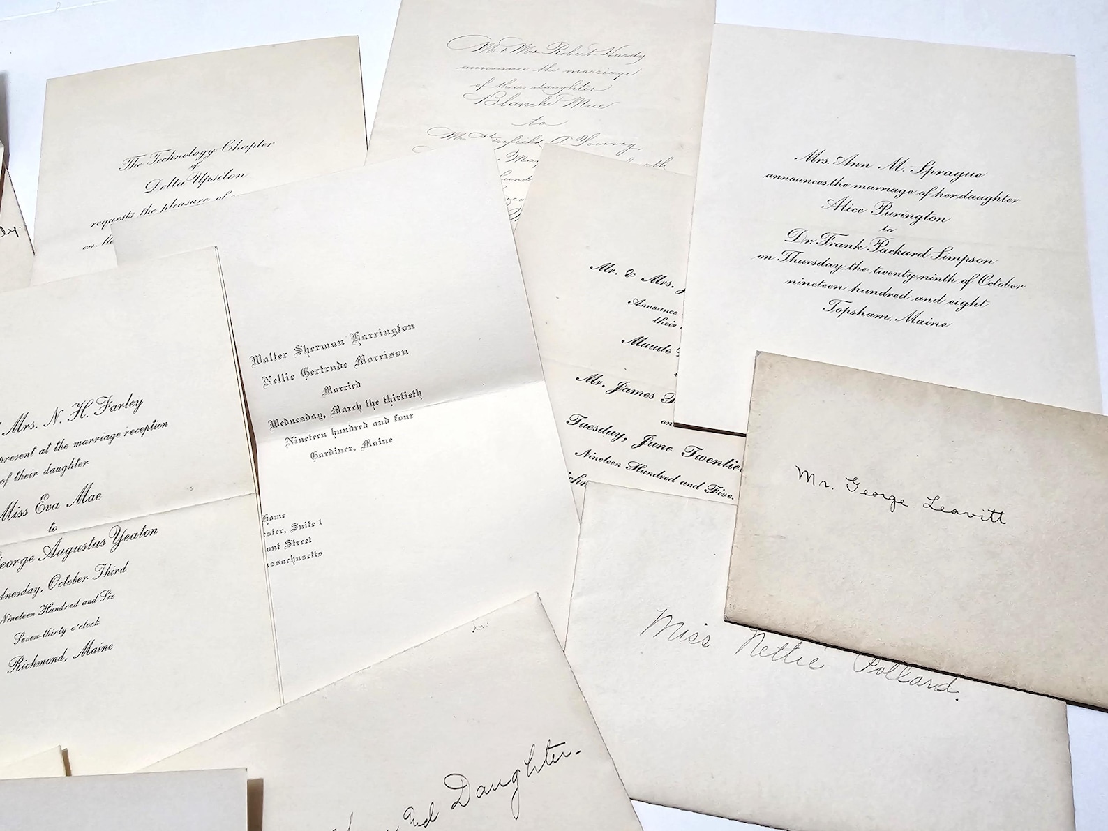 1900s Antique Wedding Reception Invitations TWO - Etsy