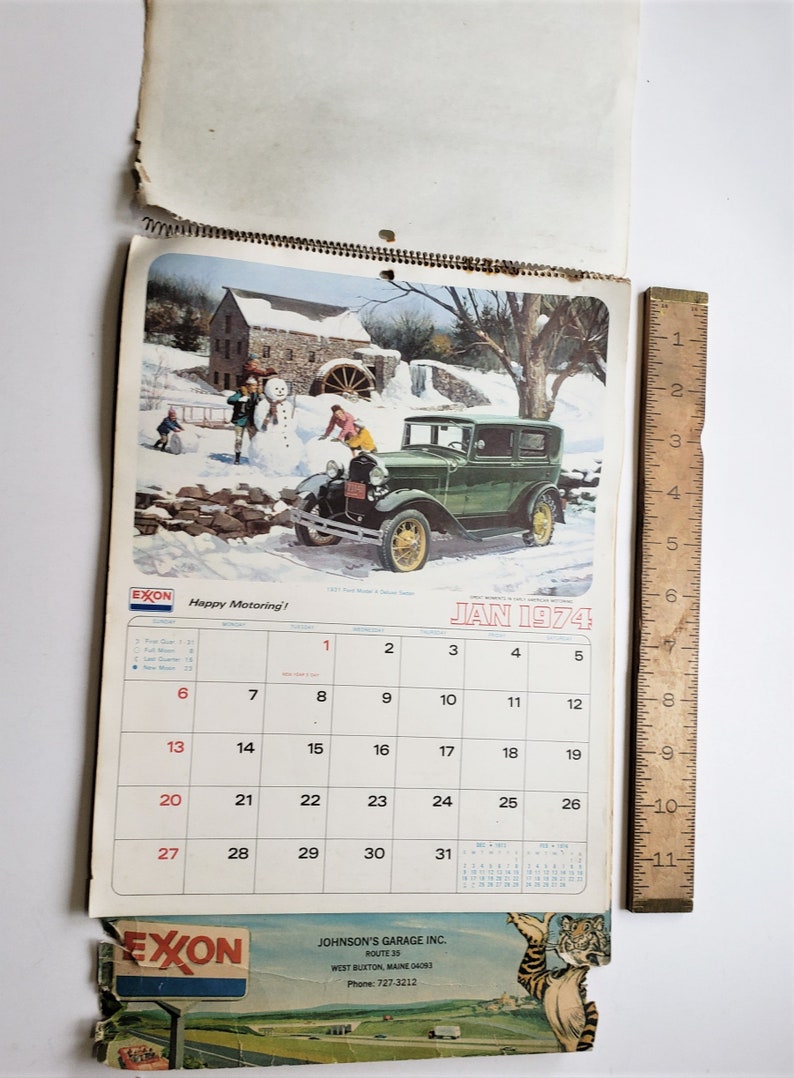 1974 Large Calendar - Etsy