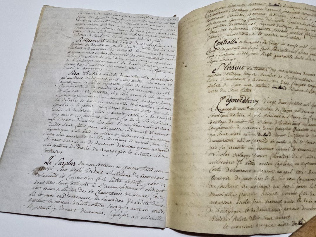 1781 Antique French Marriage Contract - Parchment Paper - Etsy