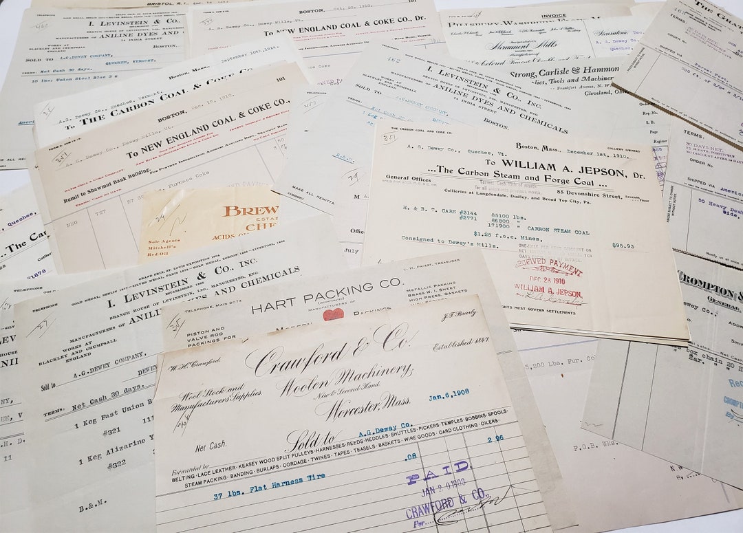6 Antique Mill Receipts 1900s to 1910s - Etsy