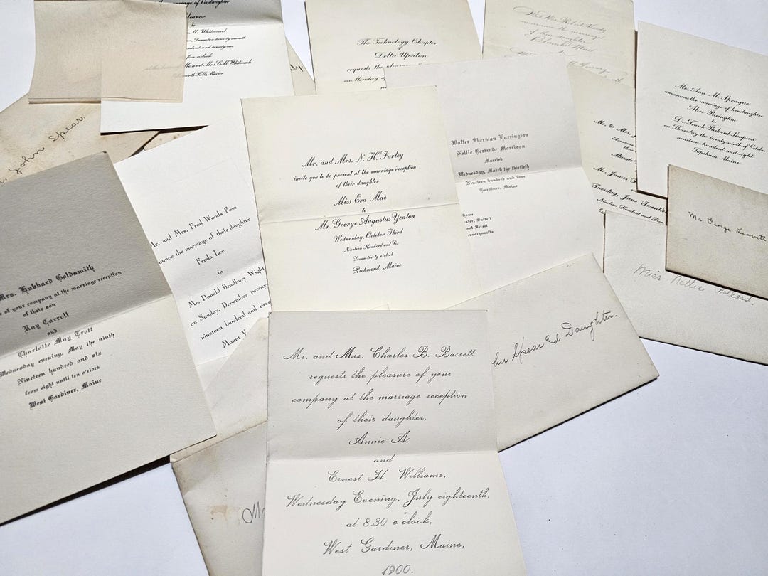 1900s Antique Wedding Reception Invitations TWO - Etsy