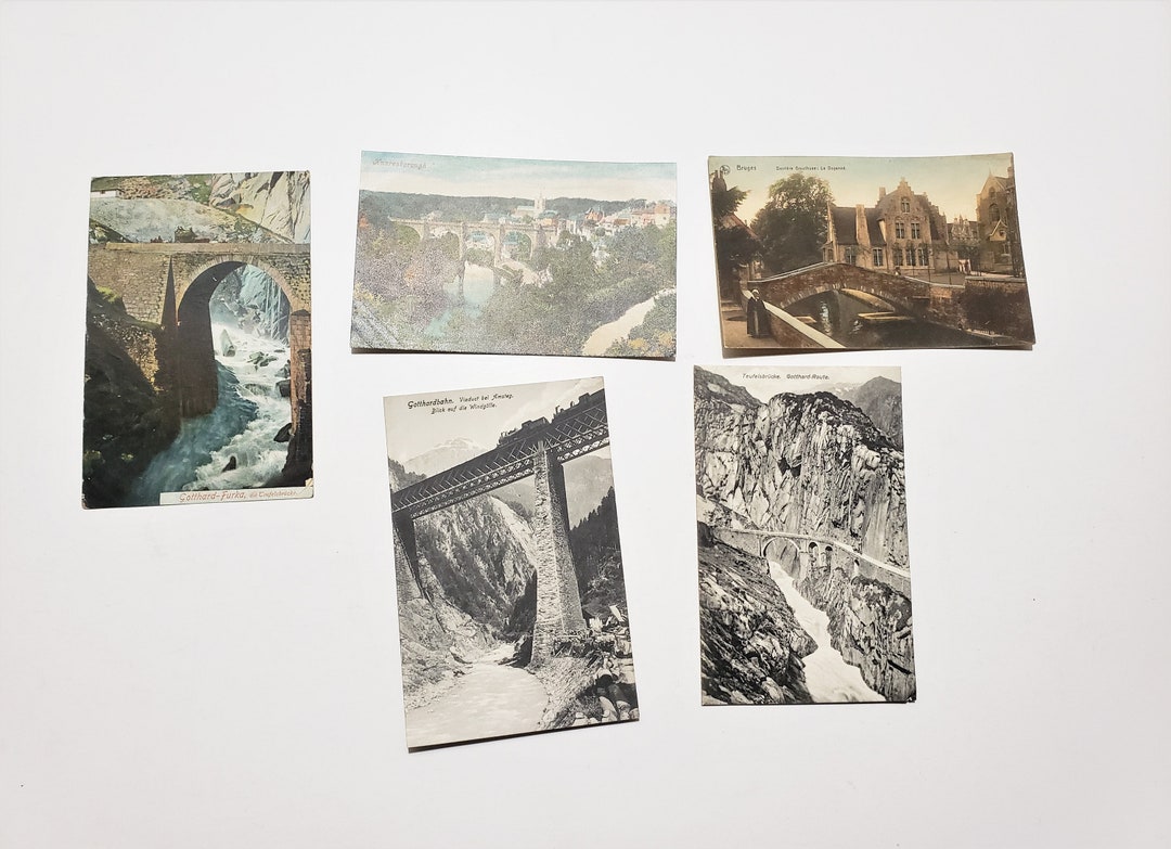 1906 Antique Bridges - 5 Postcards - Etsy