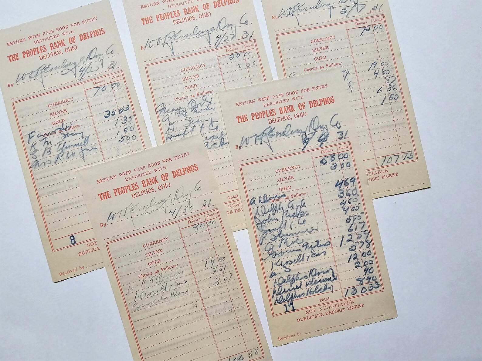 1931 Vintage Banking Receipts - 5 - Etsy