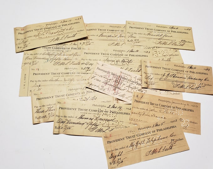 5 Antique Checks 1920s - Etsy