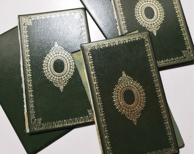 1950s ONE Set of Vintage Book Cover Green & Gold - Etsy