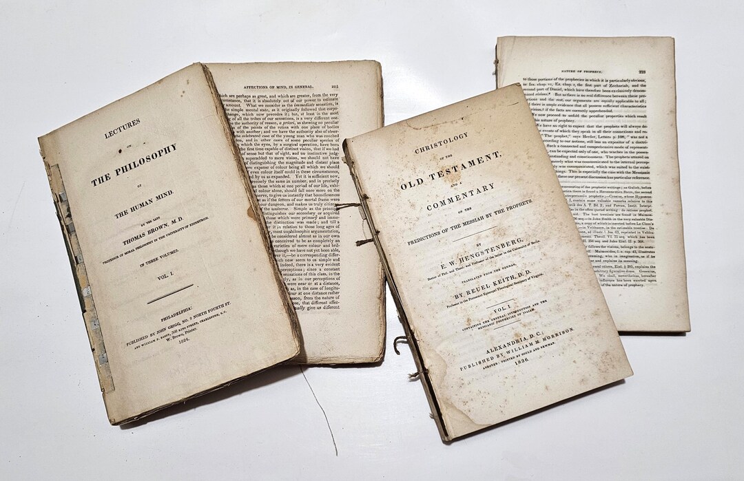 1800s Rag Cotton Text Pages ONE Text Block studio B - Etsy