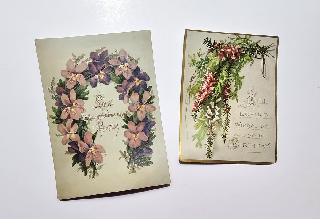 1800s Antique Victorian Cards - Birthday - Etsy