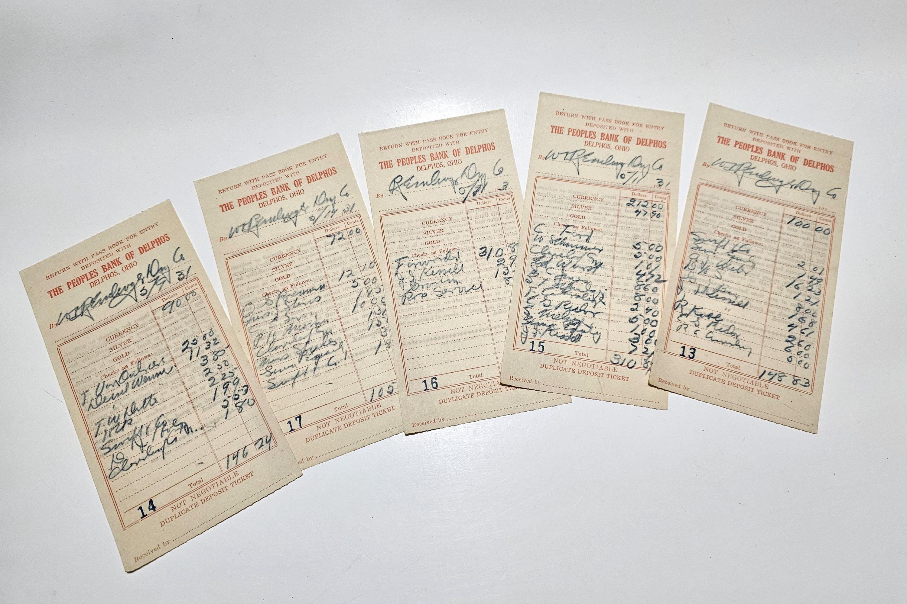 1931 Vintage Banking Receipts - 5 - Etsy