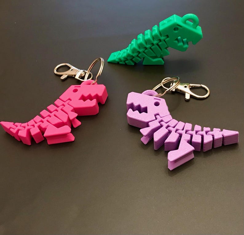 3D Printed Articulated T-rex Key Chain - Etsy