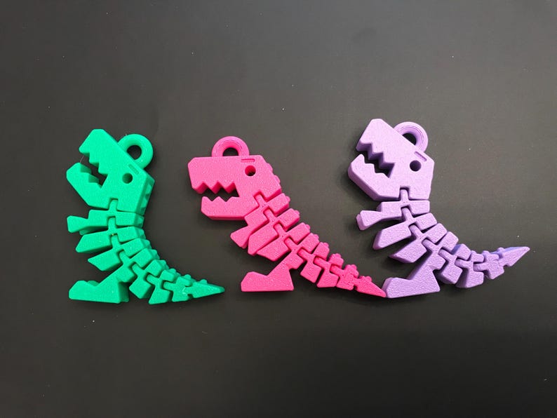 3D Printed Articulated T-rex Key Chain - Etsy