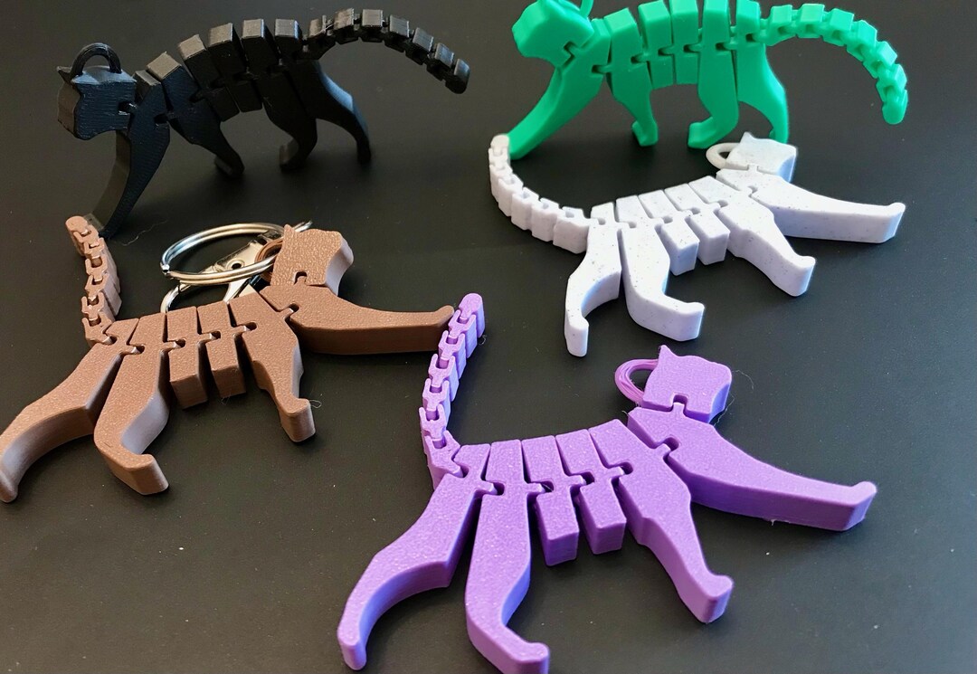 3D Articulated Cat Keychain - Etsy