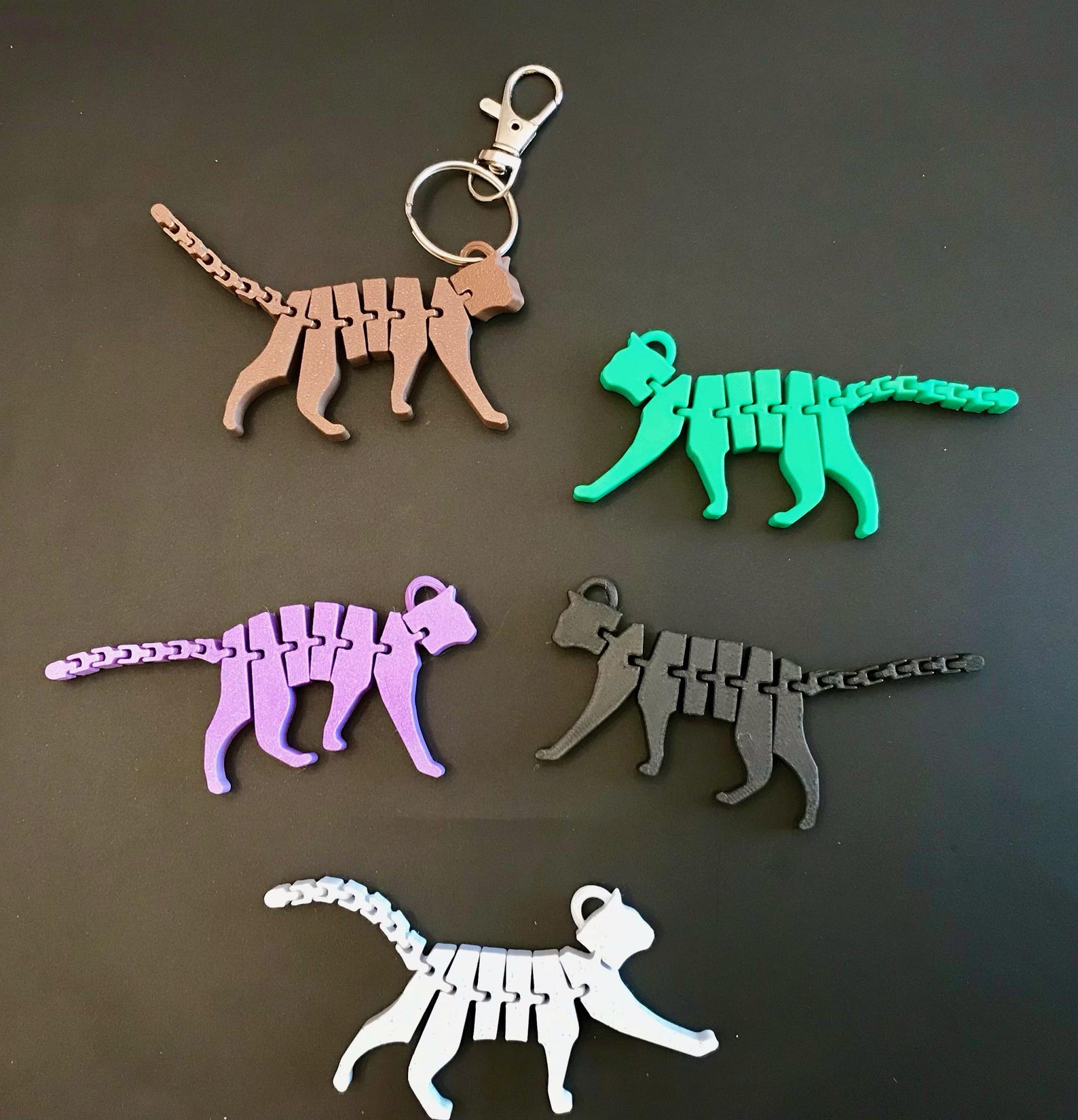 3D Articulated Cat Keychain - Etsy
