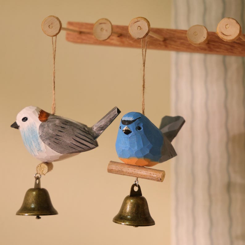 Handmade Wooden Bird Ornament, Hand Crafted Birds, Home Decor ...