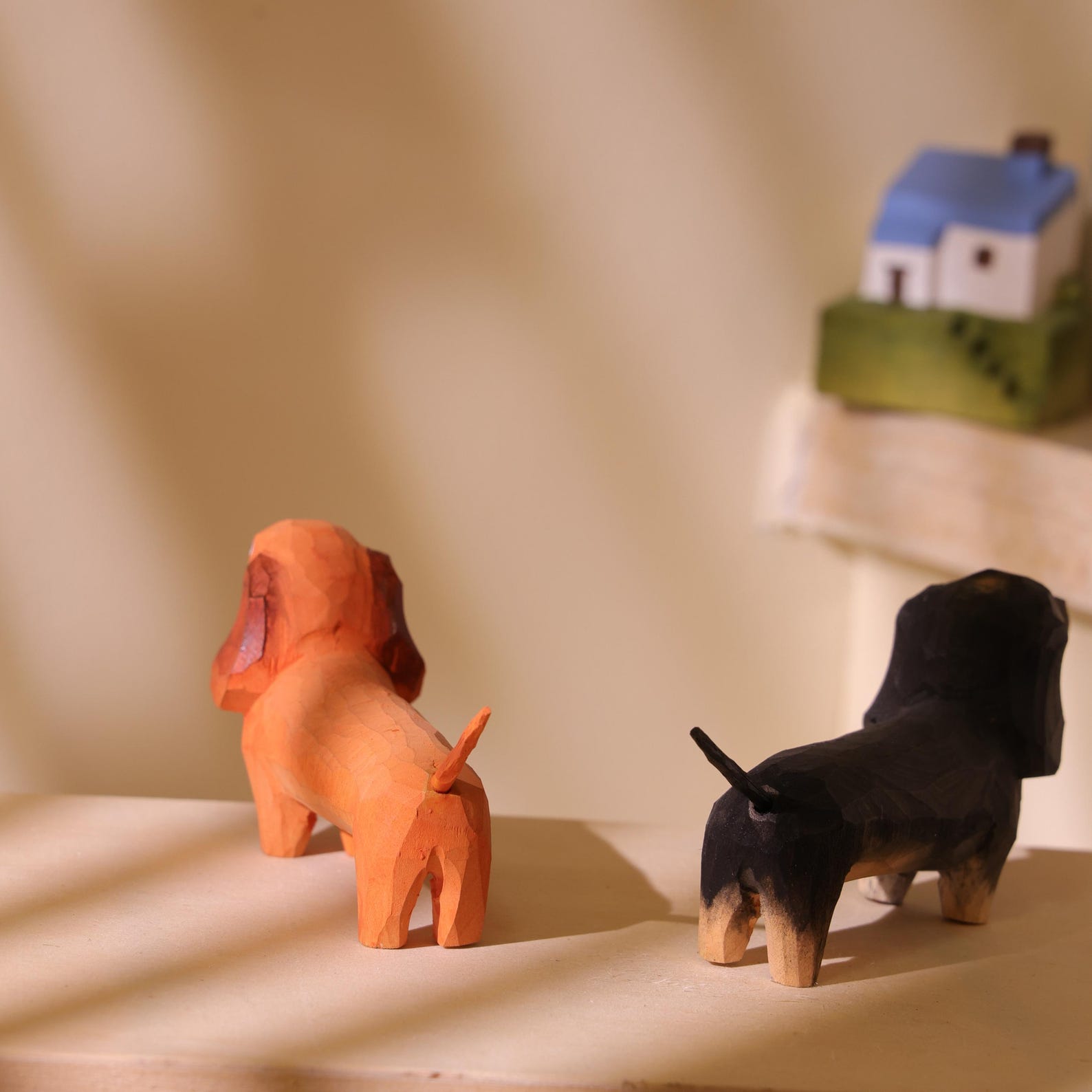 Handmade Wooden Dog Figurine, Dachshund, Hand Crafted Dogs, Dog Lover ...