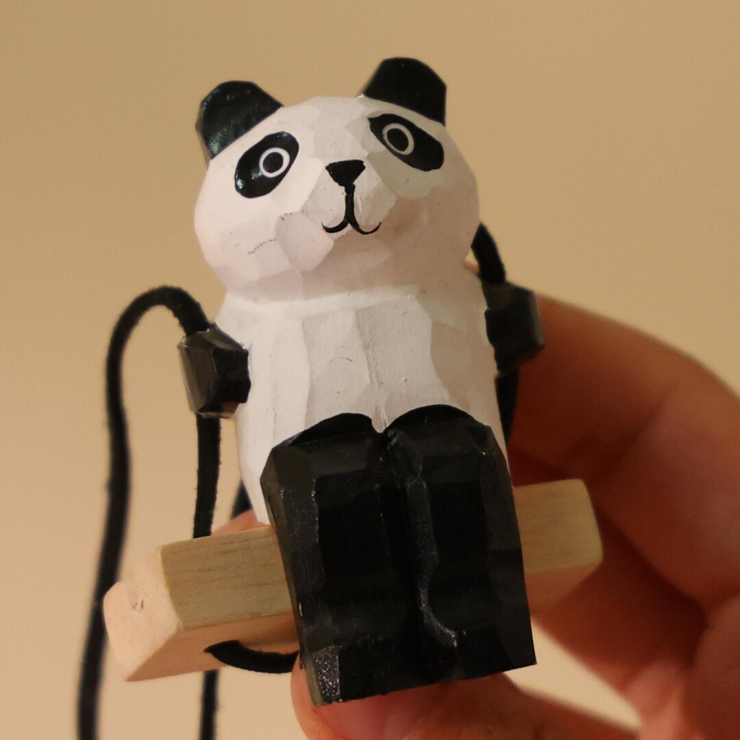 Handmade Wooden Panda Ornament, Hand Crafted Panda, Home Decor ...