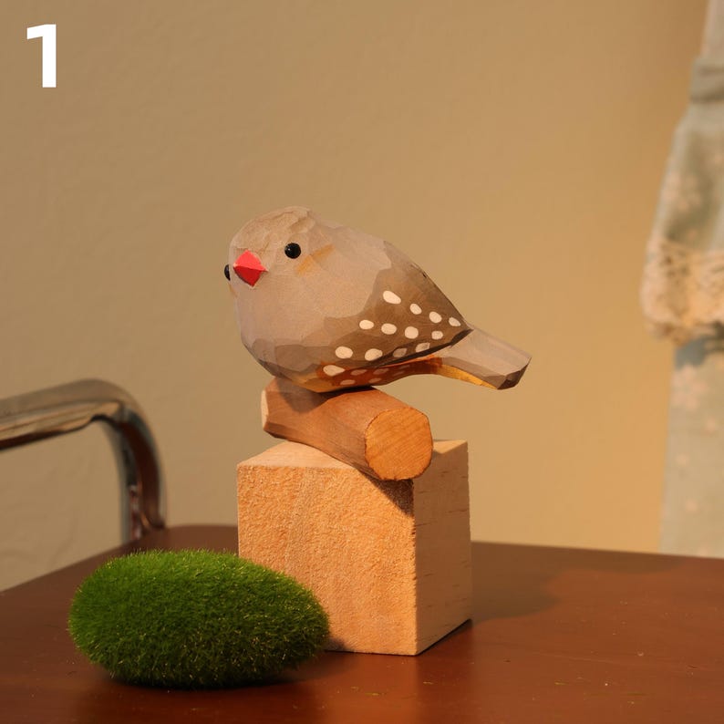 Handmade Wooden Bird Figurine, Bookshelf Decor, Hand Crafted Birds ...
