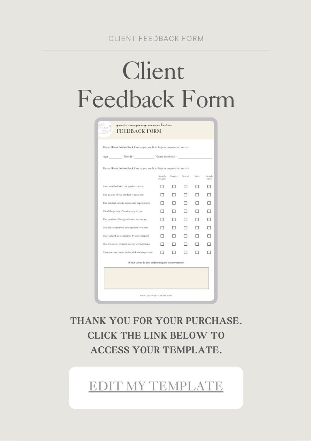 Client Feedback Form - Etsy