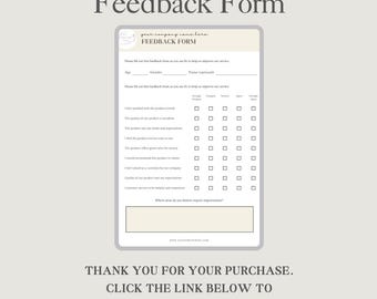 Salon Client Feedback Form, Client Feedback Form, Client Review Form ...