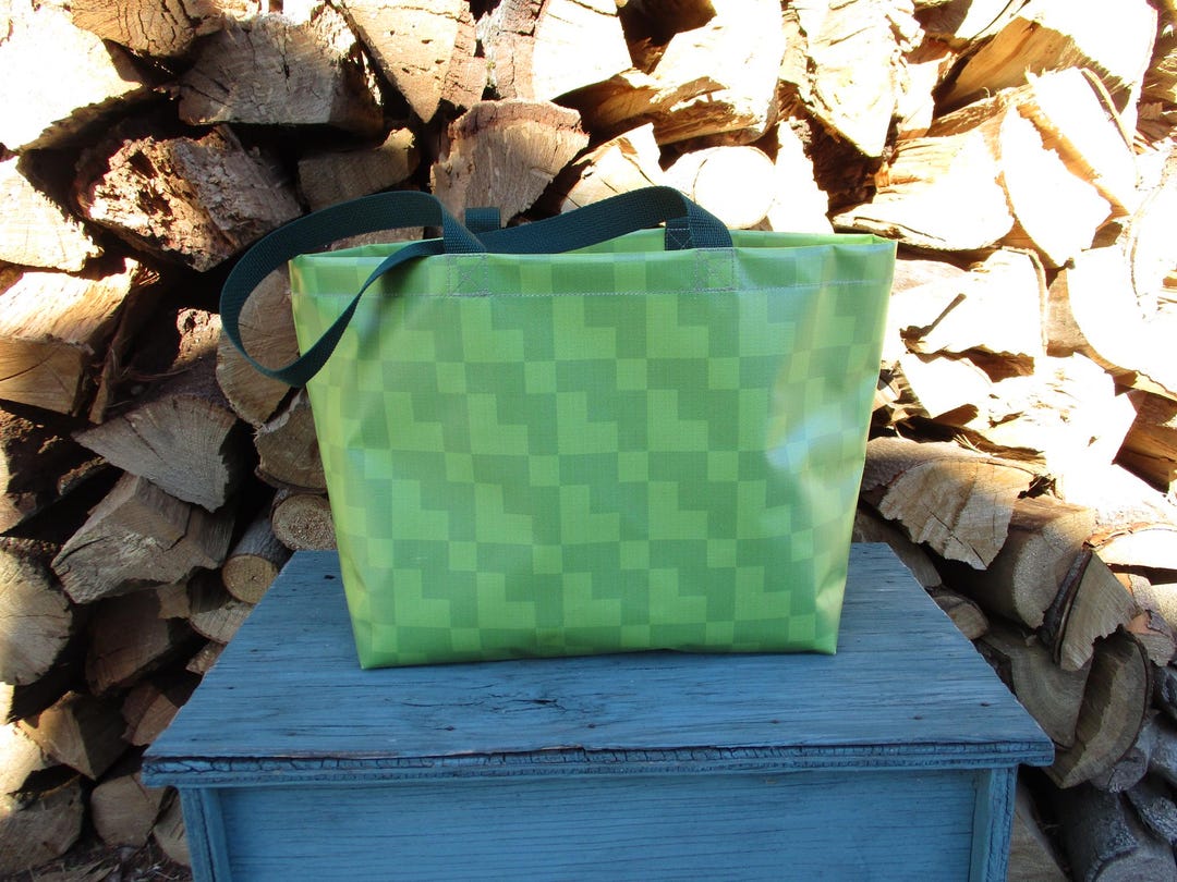 Minecraft - Upcycled Vinyl Banner - Large Tote Bag Purse - Etsy