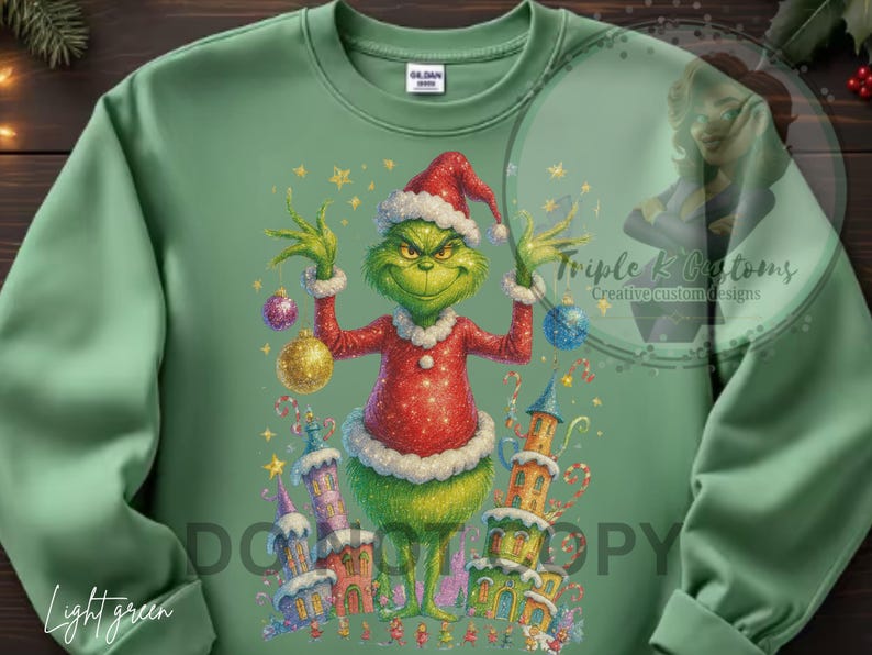 Glitter Christmas Grinch PNG, Whoville Ornaments Clipart (digital ...