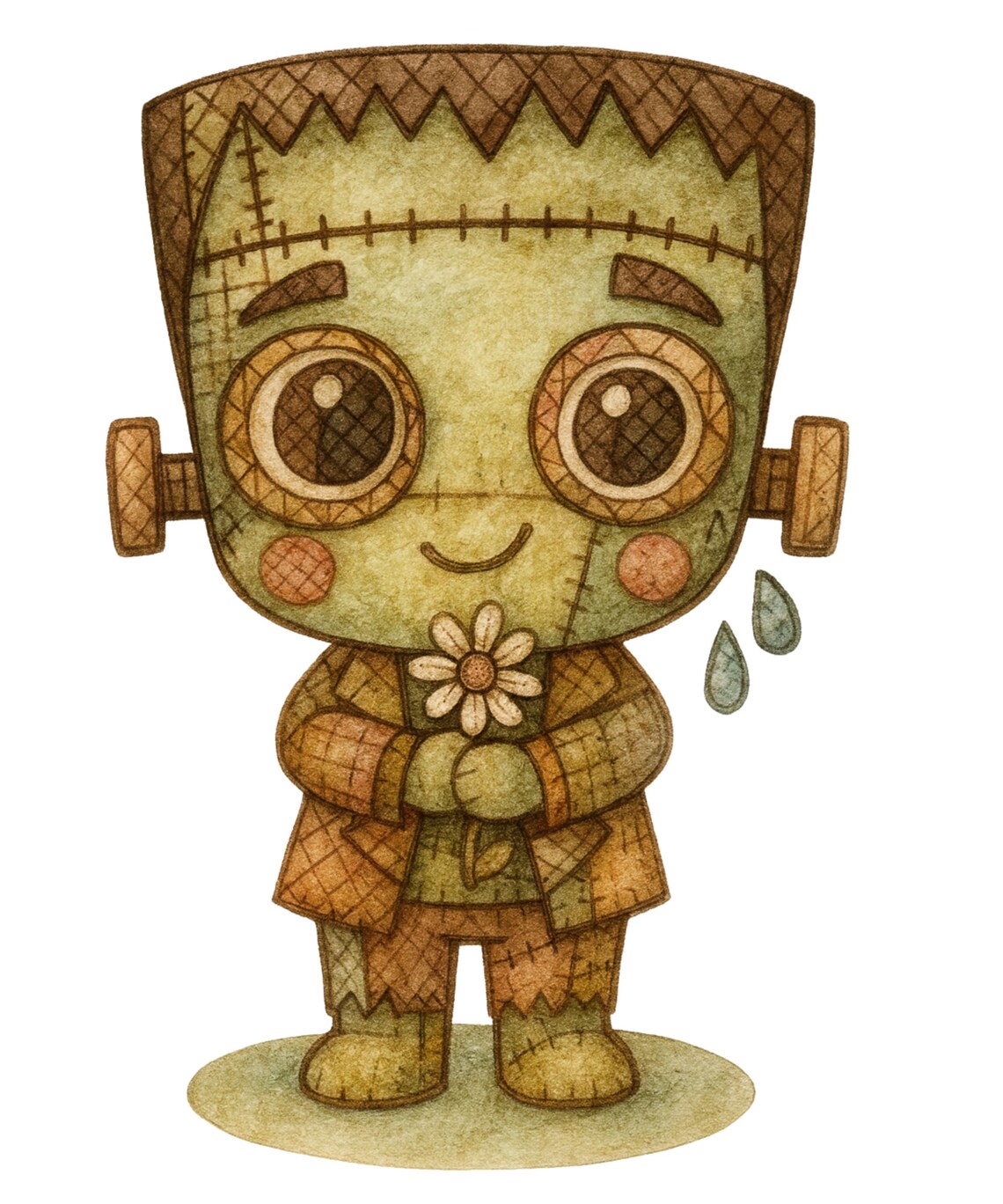 Retro Frankenstein Png Cute Patchwork Png Cute Kawaii Frankenstein ...