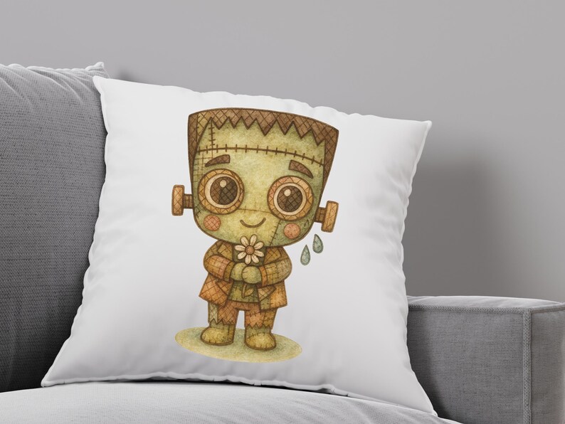 Kawaii Patchwork Frankenstein Clipart, Spooky Halloween PNG (digital ...