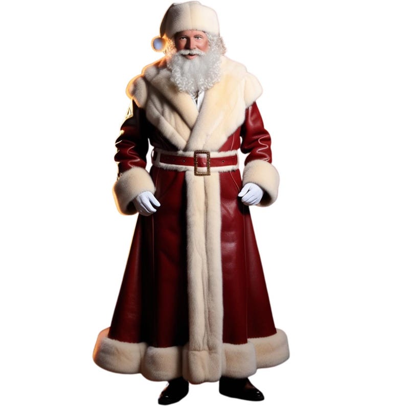 Luxurious Christmas Santa Claus Coat/christmas Santa Leather Coat ...