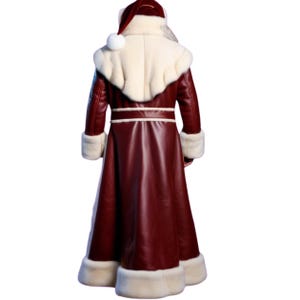 Luxurious Santa Claus Leather Coat-christmas Red Coat-christmas Gift ...