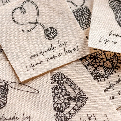 Handmade Labels for Crocheted Items Small Organic Cotton - Etsy