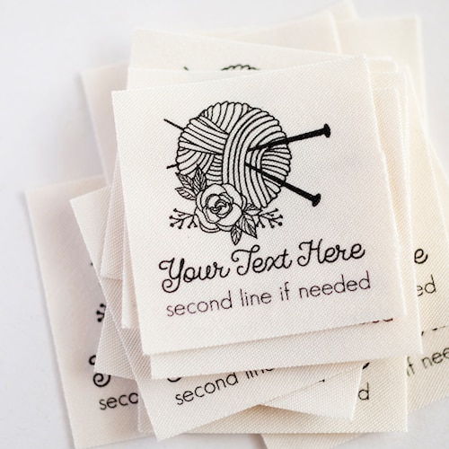 Personalized Knitting Labels Fabric Tags for Handmade Items - Etsy
