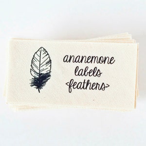 Personalized Sewing Labels With Feathers (organic Tags, Cotton) for ...