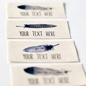 Watercolor Feather Labels Personalized Tags on Soft Organic - Etsy