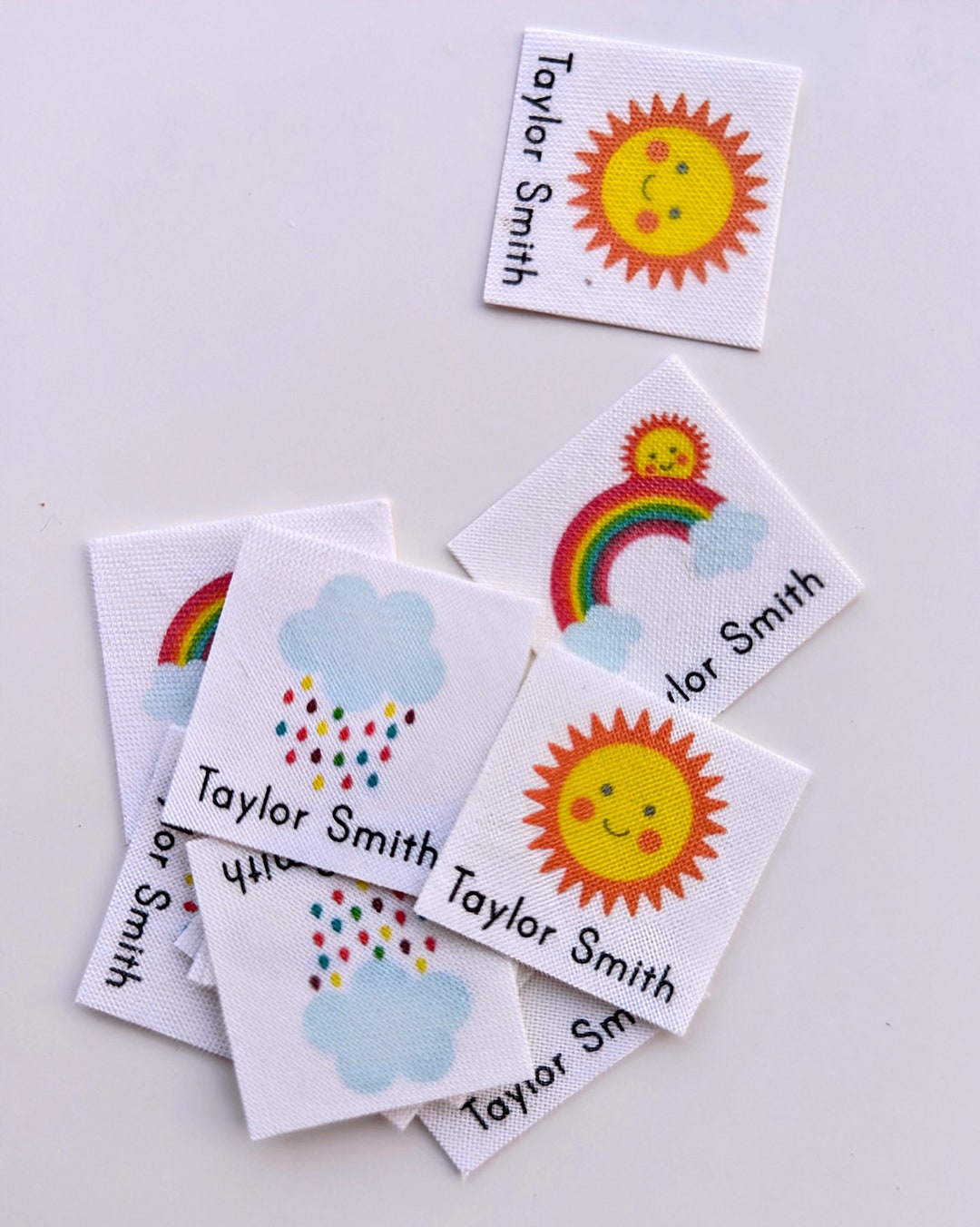 75 Rainbows and Sunshine Personalized Name Labels - Children's Clothing ...