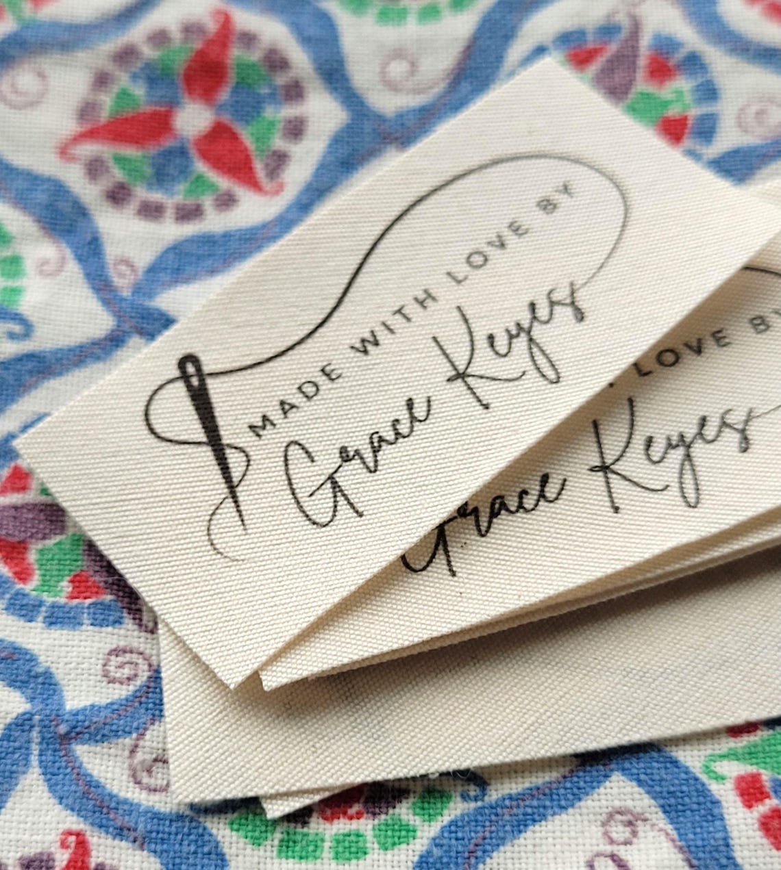 Elegant Thread Sewing Labels With Personalized Signature, on 100% ...