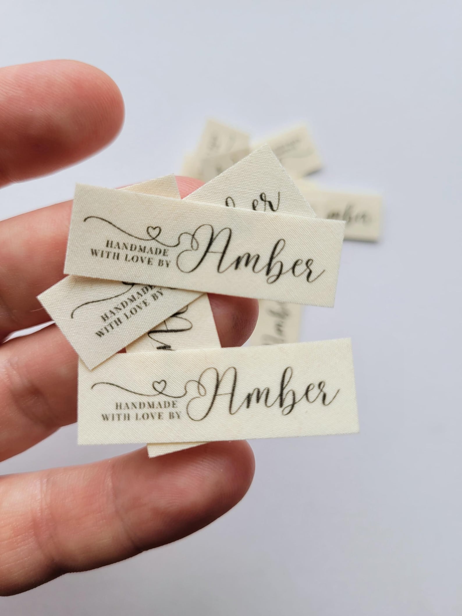 Set of 50 Tiny Signature Labels - Iron on Adhesive or Sew On, Organic ...