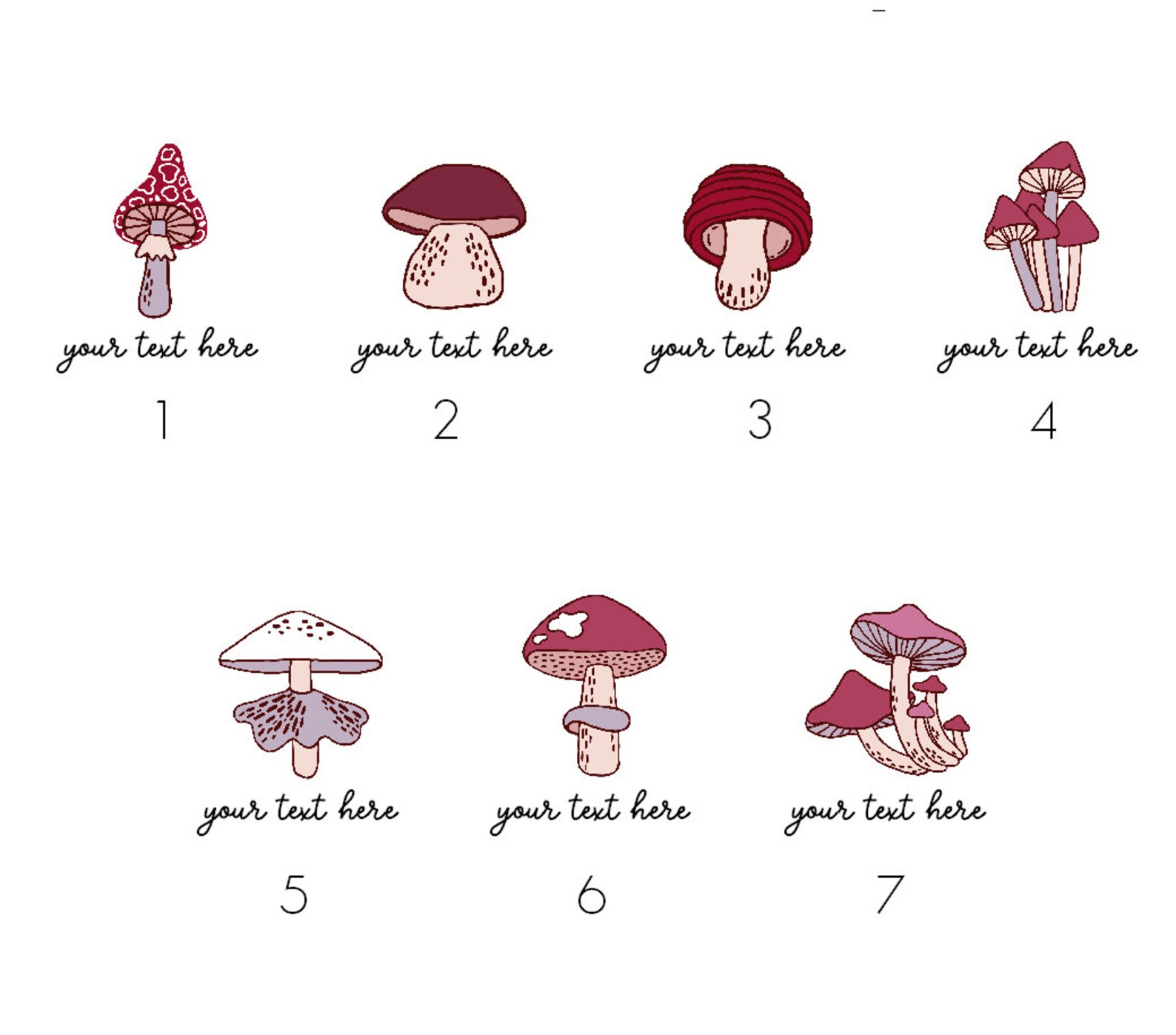 Mushroom Fabric Labels: Personalized Organic Cotton Name Tags - Etsy