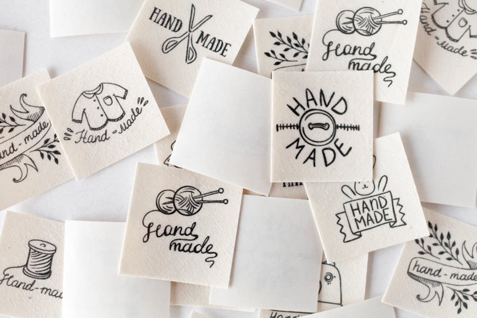 Handmade Graphic Printed Labels for Sewn Items or Knitted/ - Etsy
