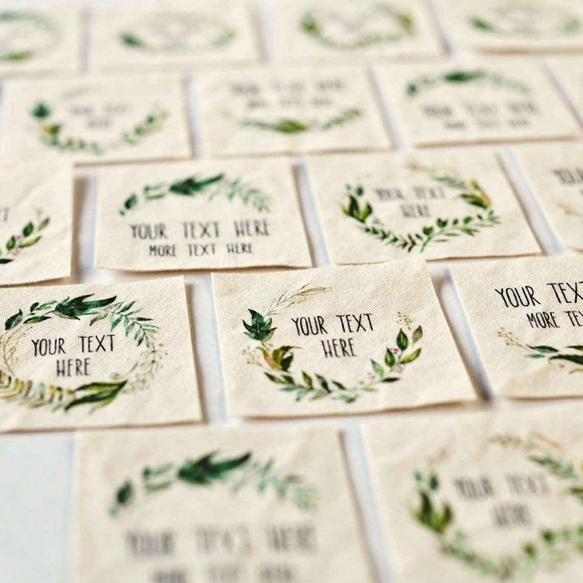 Botanical Wreath Labels Eco Friendly Sewing Tags for | Etsy