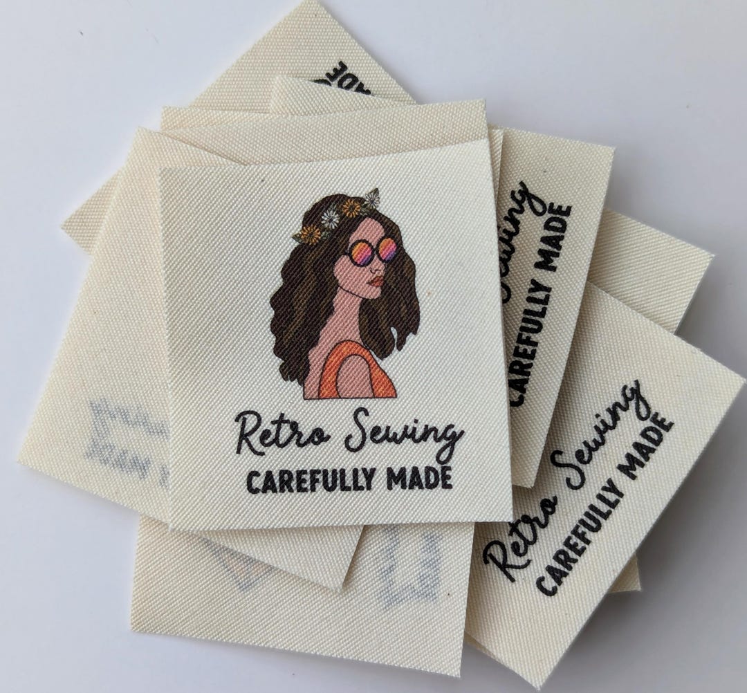 Retro Organic Cotton Clothing Labels: Custom Iron-on or Sew-on Tags - Etsy