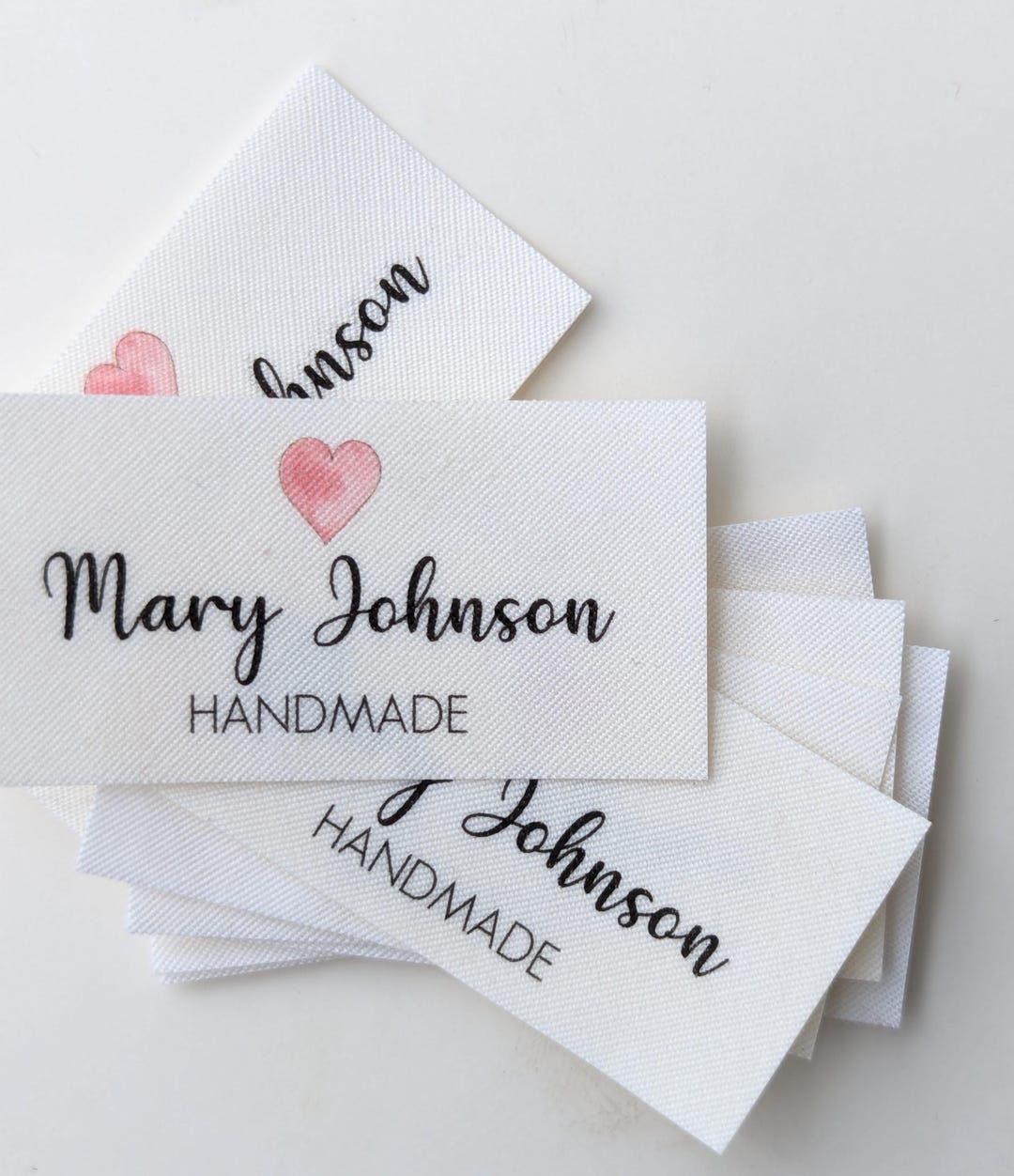 20 Personalized Clothing Labels With Watercolor Hearts and Calligraphy ...