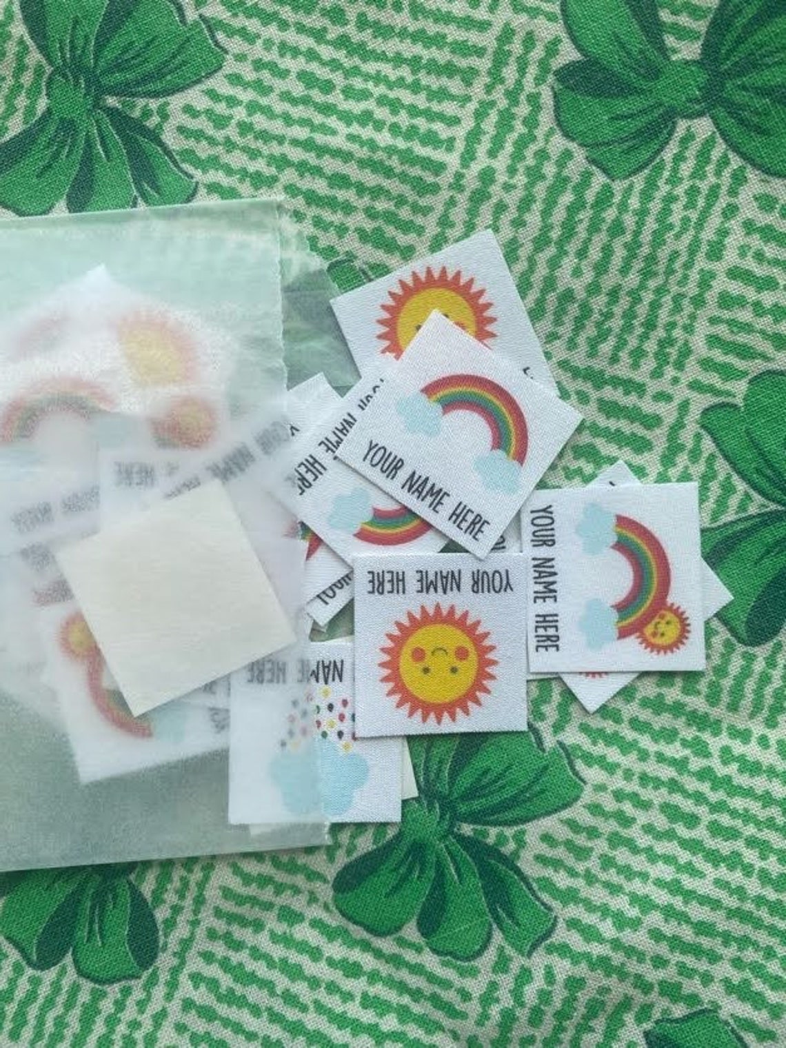 75 Rainbows and Sunshine Personalized Name Labels - Etsy
