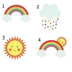 75 Rainbows and Sunshine Personalized Name Labels - Children's Clothing ...