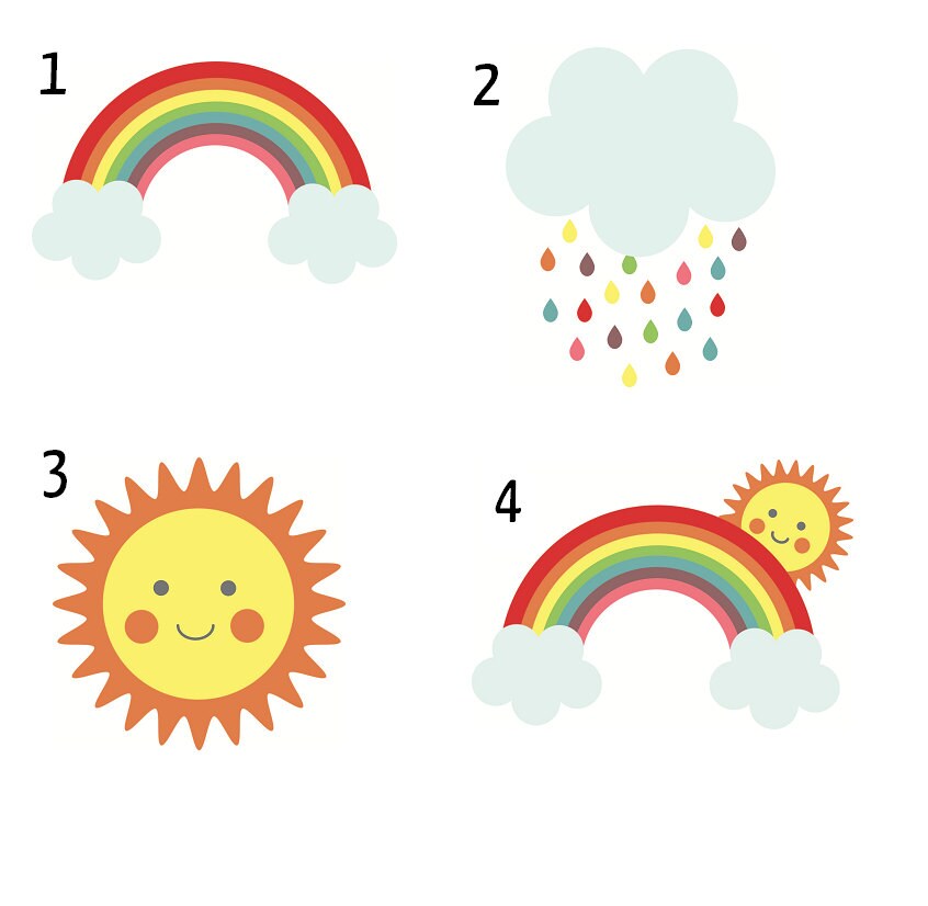 75 Rainbows and Sunshine Personalized Name Labels - Children's Clothing ...