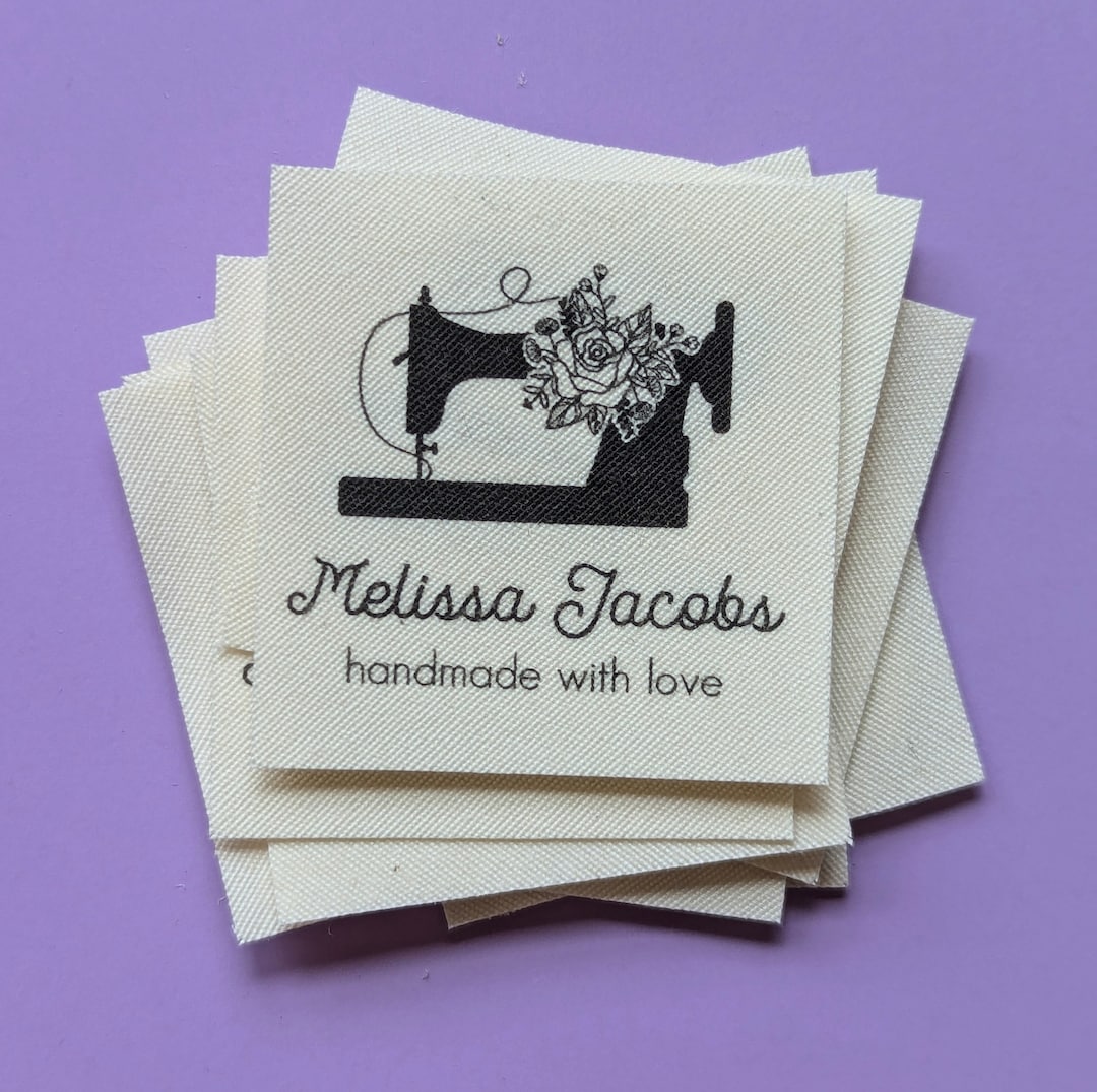 Personalized Floral Sewing Machine Labels - Organic Cotton Sew on Tags ...